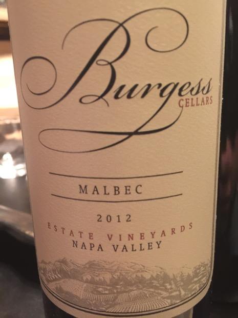 2017 Burgess Malbec, USA, California, Napa Valley - CellarTracker