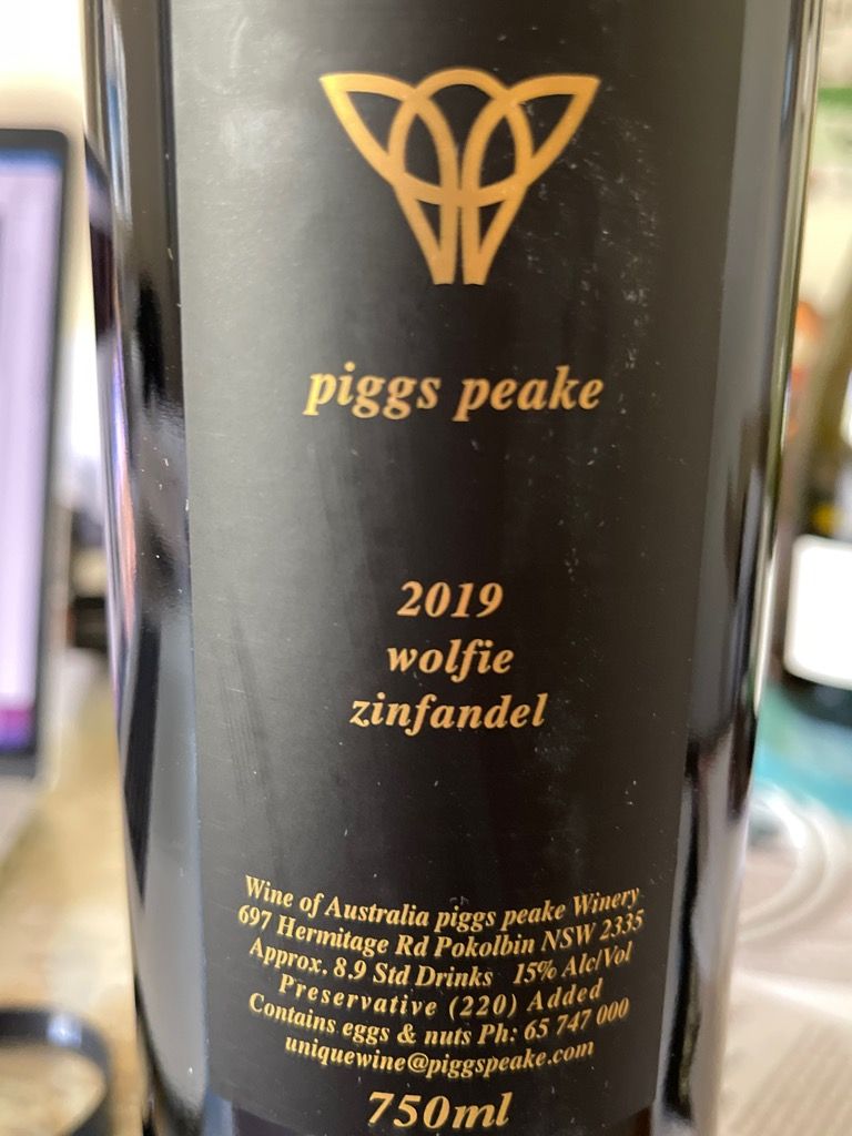 2023 Piggs Peake Zinfandel, Australia, New South Wales, Hunter Valley ...