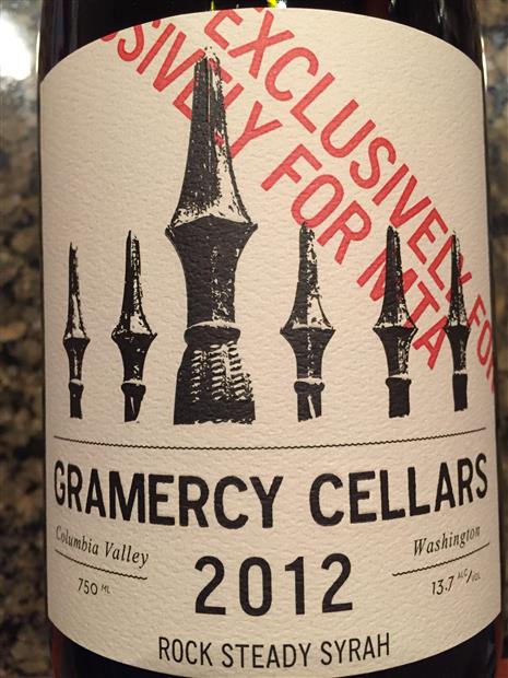 2012 Gramercy Cellars Syrah Rock Steady, USA, Washington, Columbia ...