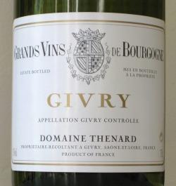 2012 Domaine Thenard Givry Blanc, France, Burgundy, Côte Chalonnaise ...