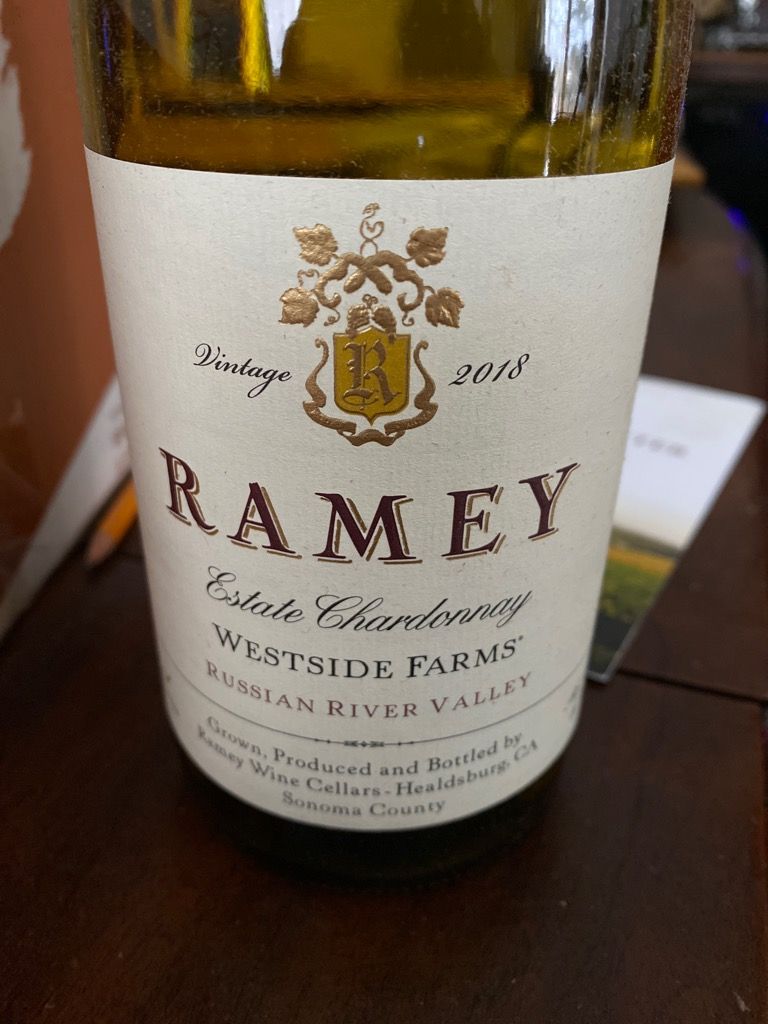 2018 Ramey Chardonnay Westside Farms, USA, California, Sonoma County ...