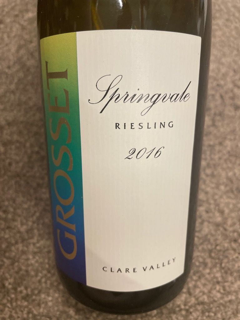 2016 Grosset Riesling Springvale Clare Valley, Australia, South ...