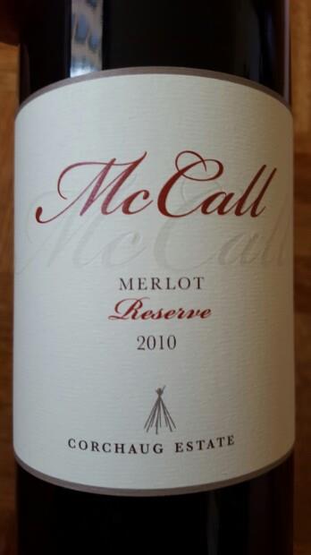2010 McCall Wines Merlot Reserve, USA, New York, Long Island, North ...