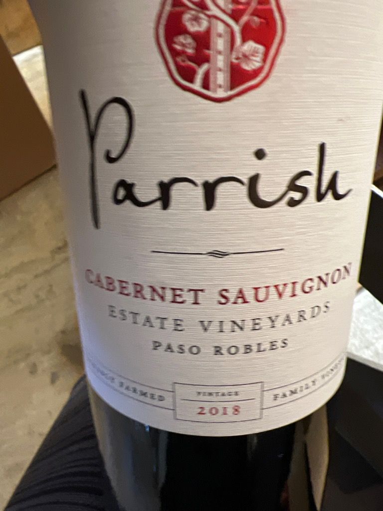 2018 Parrish Family Vineyard Cabernet Sauvignon Estate, USA, California ...