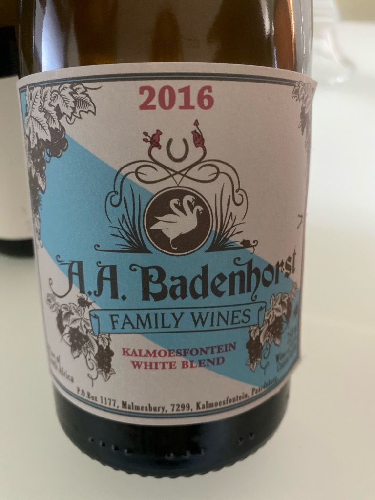 2016 Badenhorst Family Wines White Blend Kalmoesfontein Swartland ...