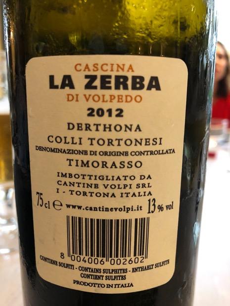 2013 Cantine Volpi Timorasso Colli Tortonesi Cascina La Zerba di ...