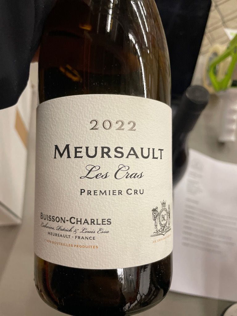 2022 Buisson-Charles Meursault 1er Cru Les Cras, France, Burgundy, Côte ...