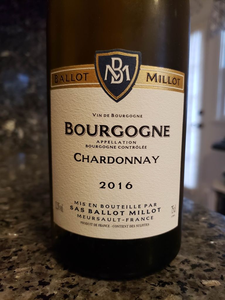 2016 Ballot-Millot & Fils Chardonnay Bourgogne, France, Burgundy ...