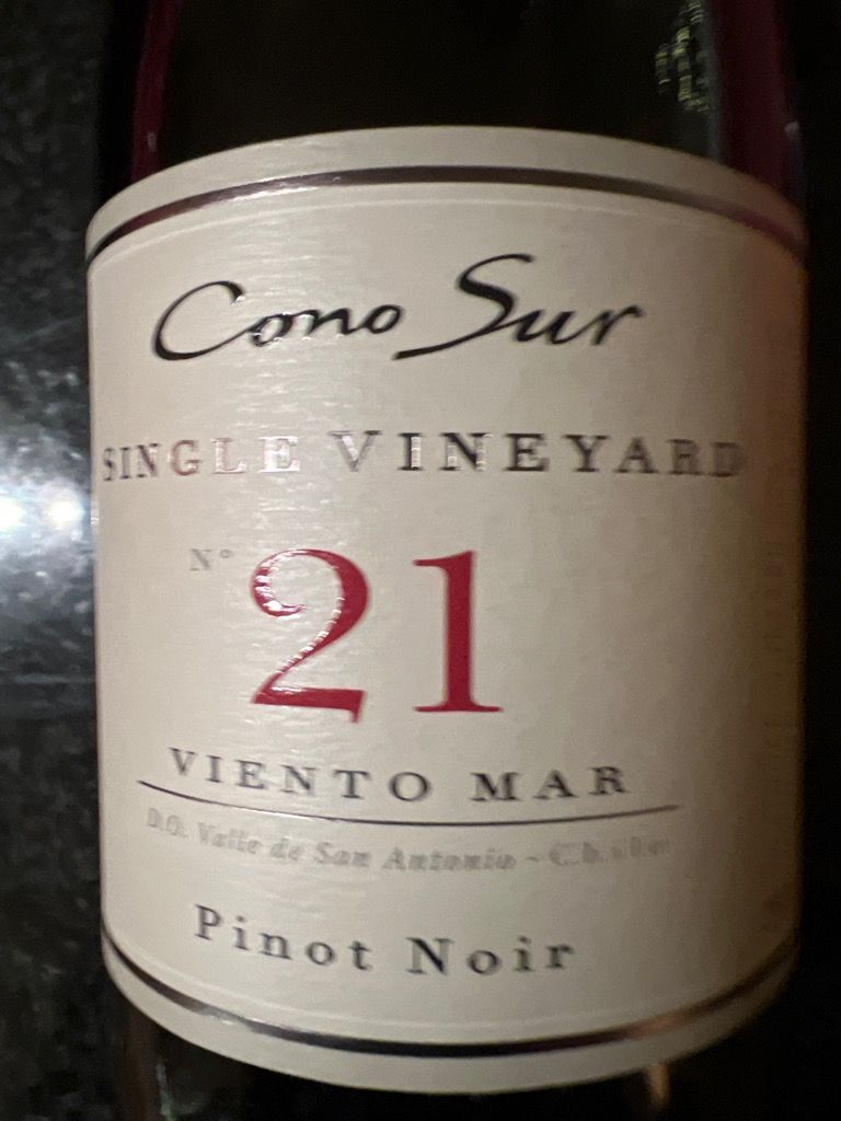 2020 Viña Cono Sur Pinot Noir Single Vineyard Block 21 Viento Mar ...