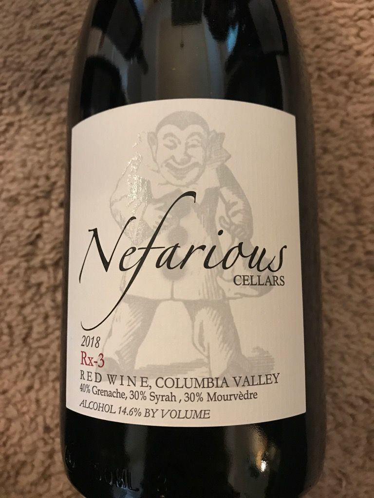 2018 Nefarious Cellars Rx-3, USA, Washington, Columbia Valley, Lake ...