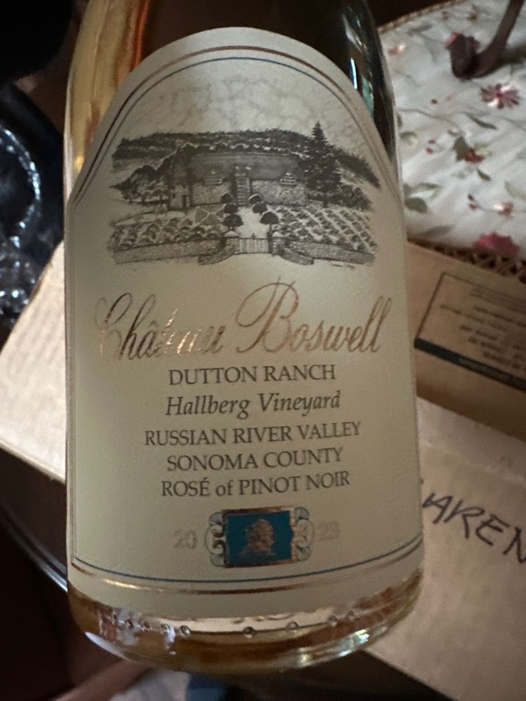 2023 Château Boswell Rosé of Pinot Noir Dutton Ranch Hallberg Vineyard ...
