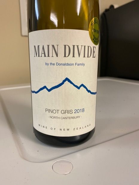 2020 Main Divide Pinot Gris, New Zealand, South Island, Canterbury ...