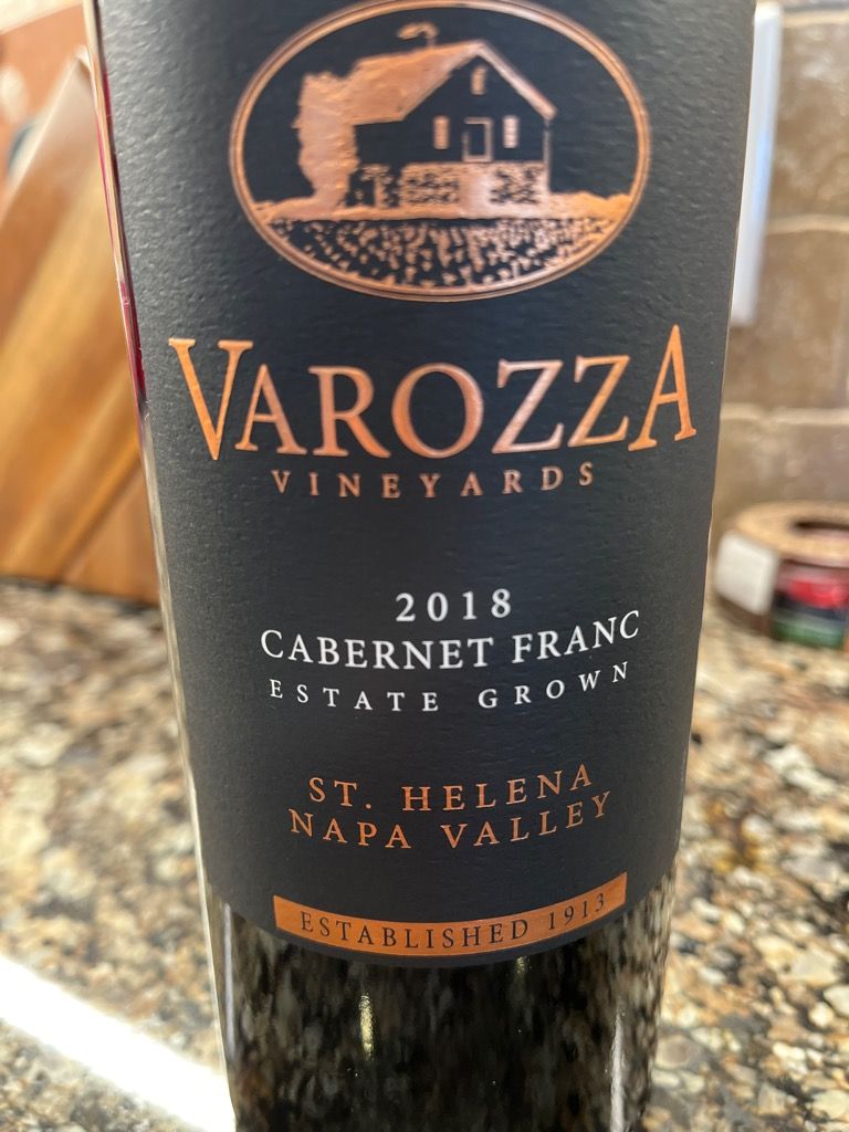 2018 Varozza Vineyards Cabernet Franc, USA, California, Napa Valley, St ...