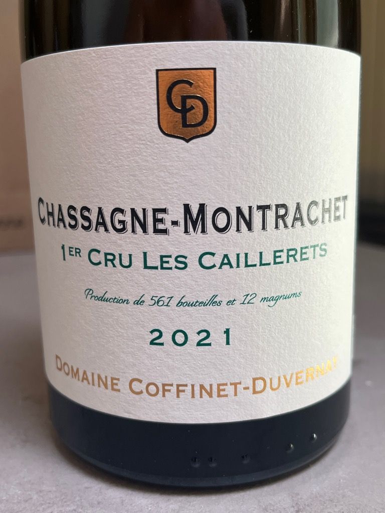 2022 Domaine Coffinet-Duvernay Chassagne-Montrachet 1er Cru Les ...