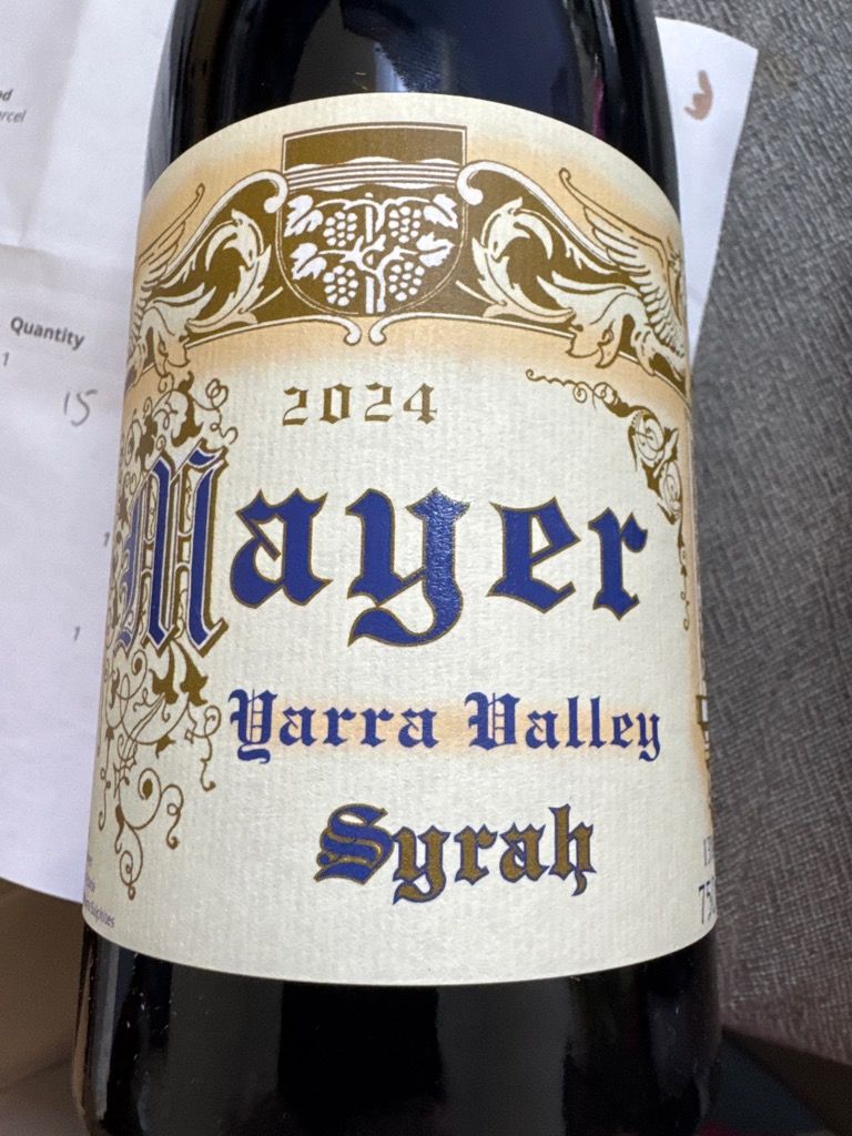 2024 Mayer Syrah, Australia, Victoria, Port Phillip, Yarra Valley ...