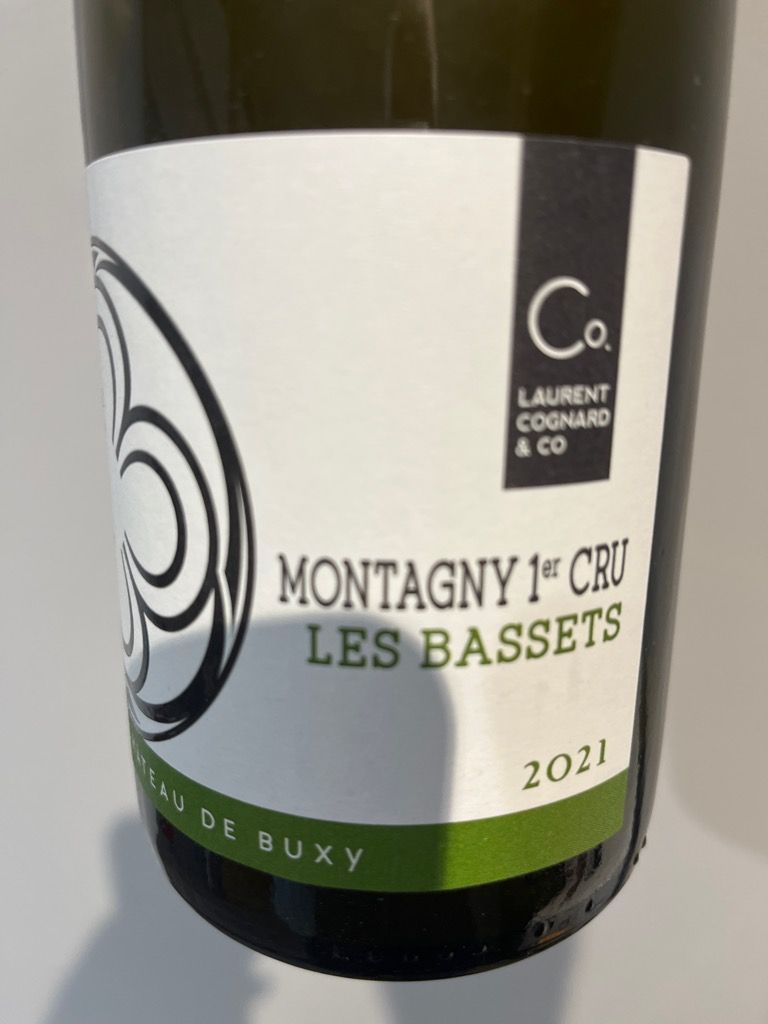2021 Domaine Laurent Cognard Montagny 1er Cru Les Bassets Blanc, France ...