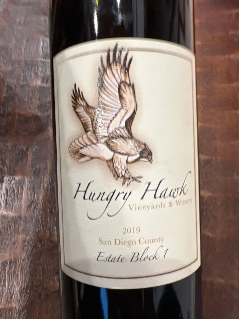 2019 Hungry Hawk Vineyards Estate Block 1, USA, California, South Coast ...
