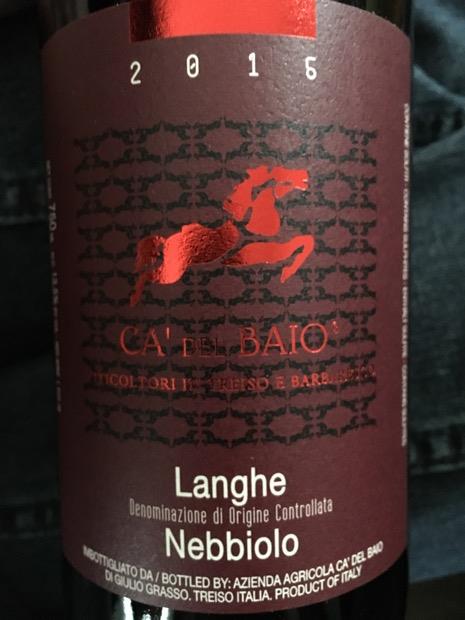 2015 Ca' del Baio Langhe Nebbiolo, Italy, Piedmont, Langhe, Langhe DOC - CellarTracker