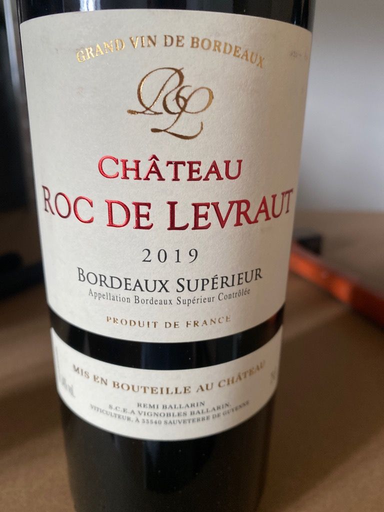 2019 Château Roc de Levraut, France, Bordeaux, Bordeaux Supérieur ...