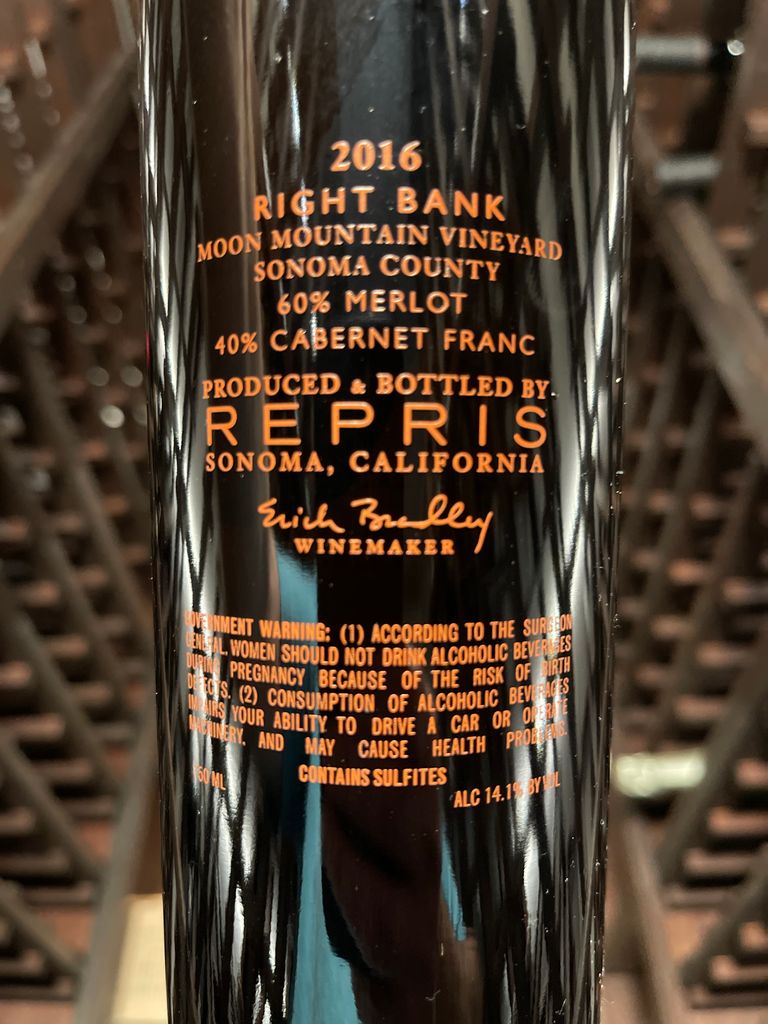 2016 Repris Right Bank Blend, USA, California, Sonoma County ...