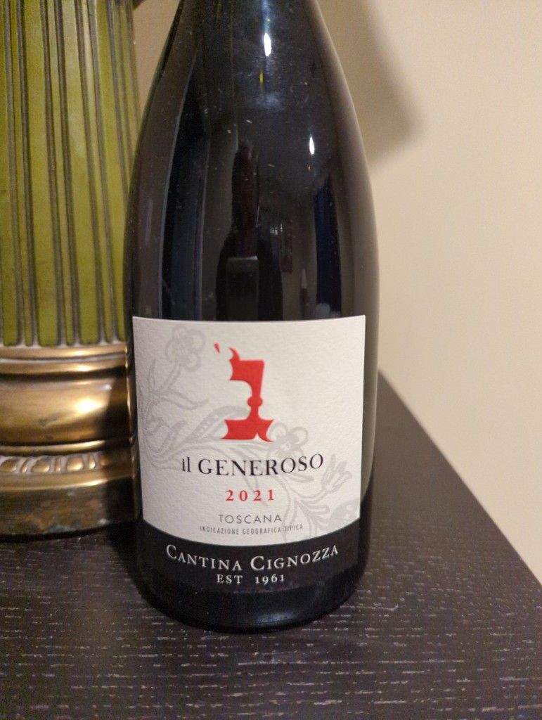 2021 Cantina Cignozza Il Generoso Toscana IGT, Italy, Tuscany, Toscana ...