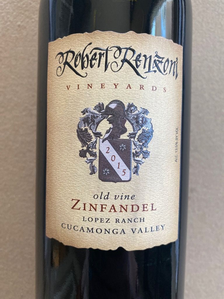 2015 Robert Renzoni Old Vine Zinfandel, USA, California, South Coast ...
