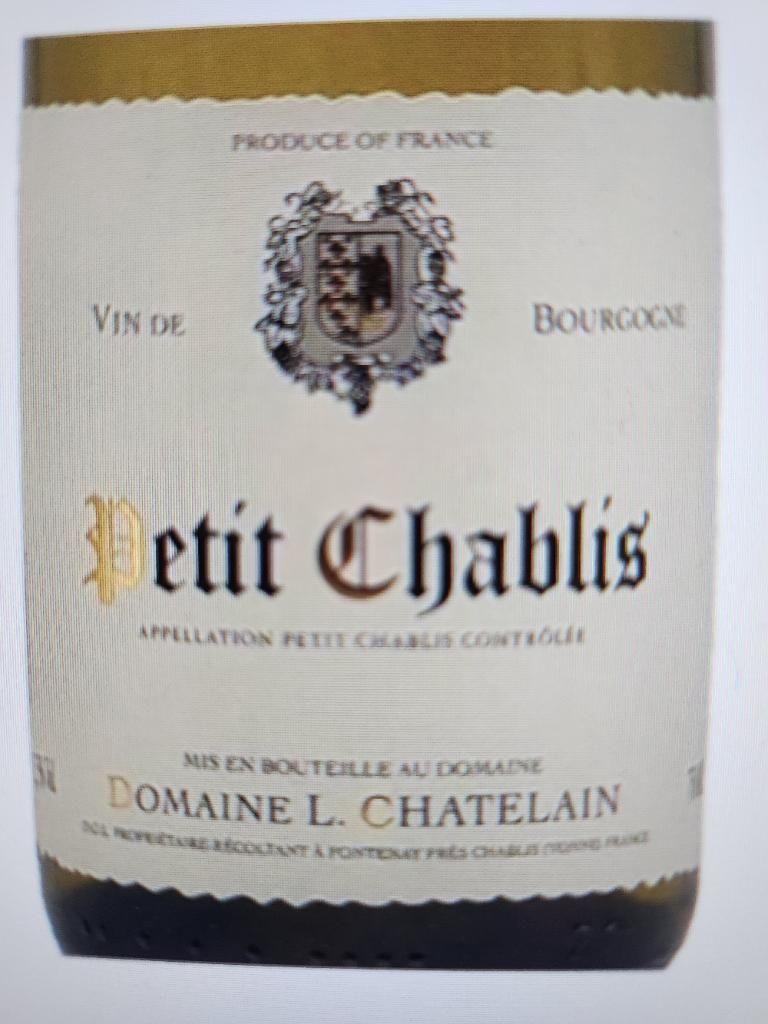 2021 Domaine L. Chatelain Petit Chablis, France, Burgundy, Chablis ...