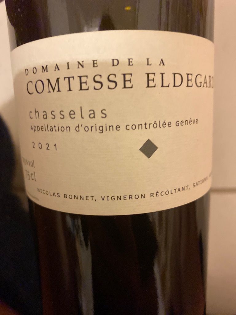 2021 Comtesse Eldegarde Chasselas Nicolas Bonnet, Switzerland, Genève ...