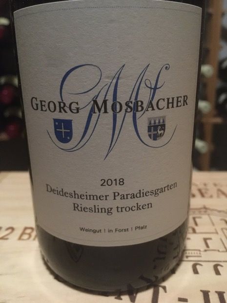 2018 Georg Mosbacher Deidesheimer Paradiesgarten Riesling trocken ...