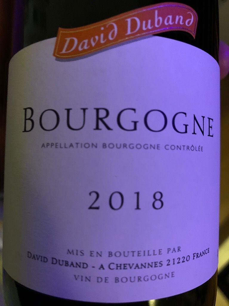 2018 David Duband Bourgogne, France, Burgundy, Bourgogne - CellarTracker