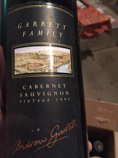 1998 Andrew Garrett Cabernet Sauvignon Reserve, Australia, South ...