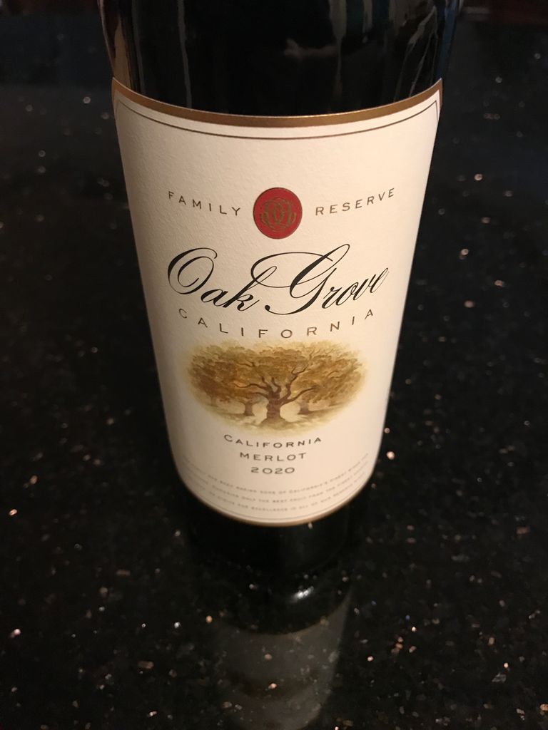 2020 Oak Grove Vineyards Merlot Family Reserve, USA, California ...