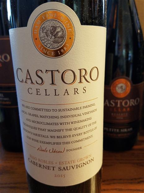 2015 Castoro Cellars Cabernet Sauvignon, USA, California, Central Coast ...