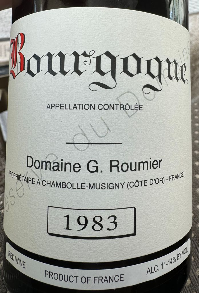 1983 Domaine G. Roumier / Christophe Roumier Bourgogne, France ...