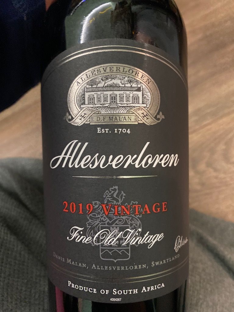 2019 Allesverloren Fine Old Vintage, South Africa, Coastal Region ...