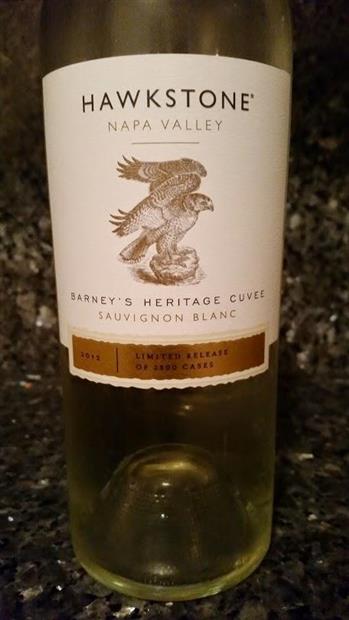 2012 Hawkstone Vineyards Sauvignon Blanc Barney's Heritage Cuvee, USA ...