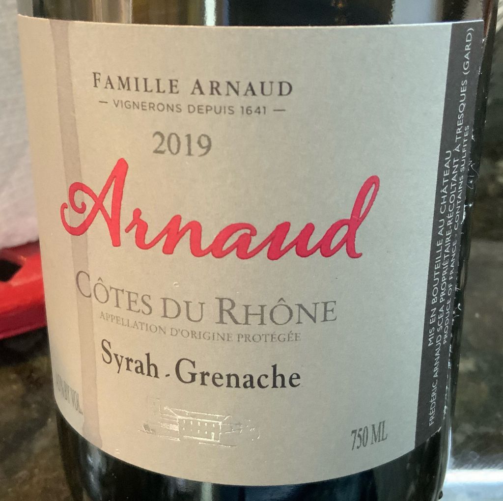2019 Frédéric Arnaud Côtes du Rhône Arnaud, France, Rhône, Southern ...