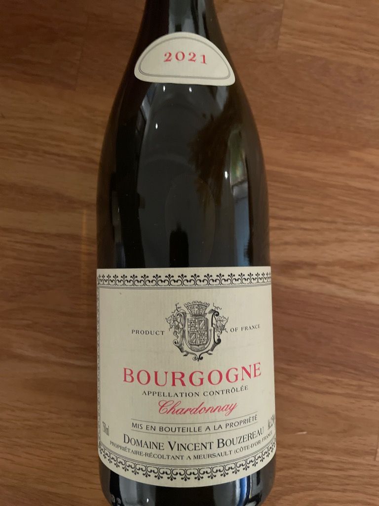 2020 Vincent Bouzereau Bourgogne Blanc, France, Burgundy, Bourgogne ...