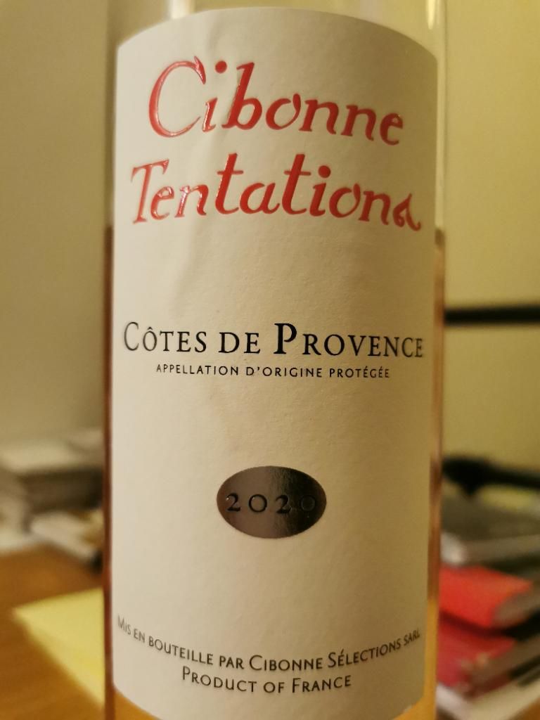 2020 Clos Cibonne Côtes de Provence Rosé Tentations, France, Provence ...