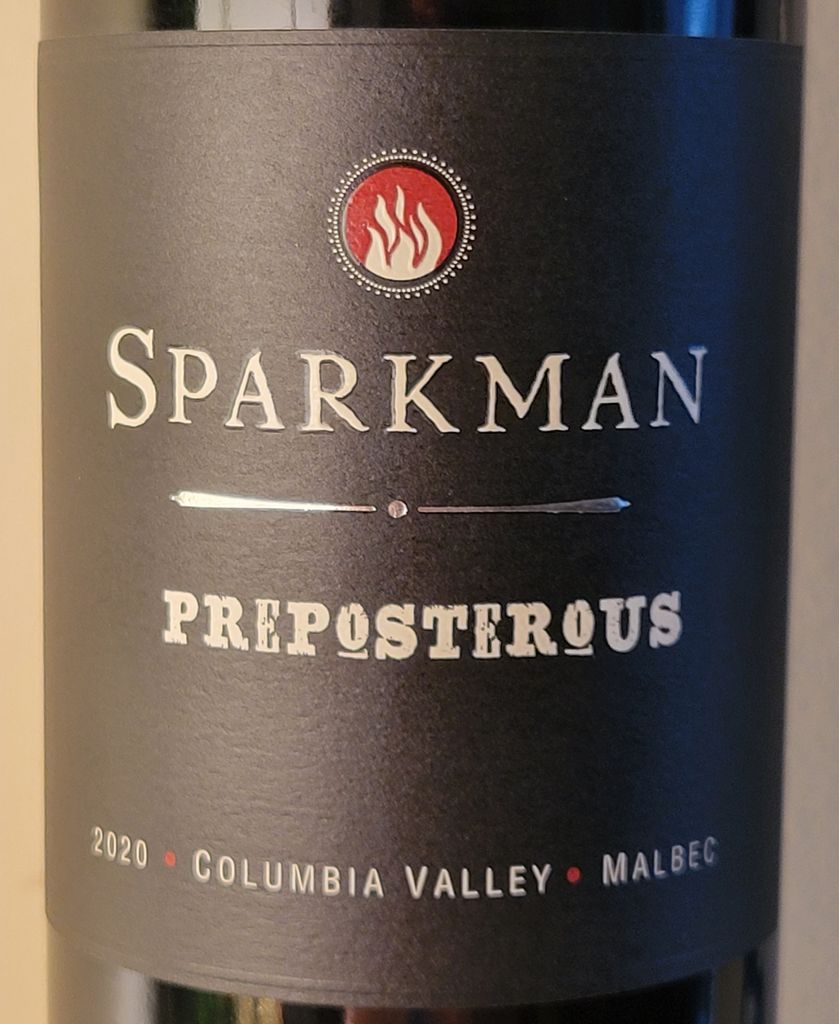 2020 Sparkman Cellars Malbec Preposterous, USA, Washington, Columbia ...