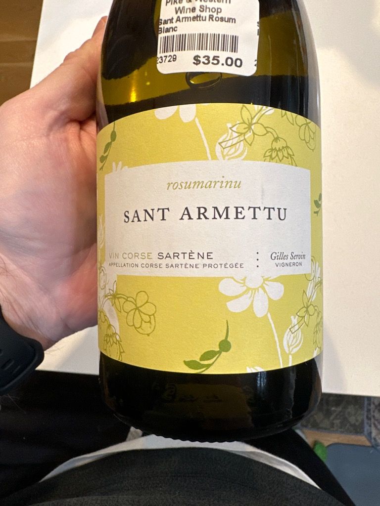 2021 Sant Armettu Vin de Corse Sartene rosumarinu blanc, France ...