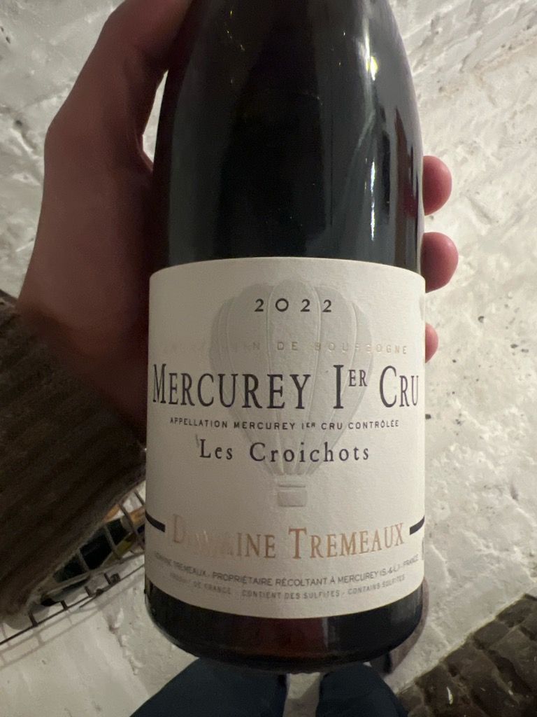 2022 Domaine Tremeaux pere & fils Mercurey 1er Cru Les Croichots ...