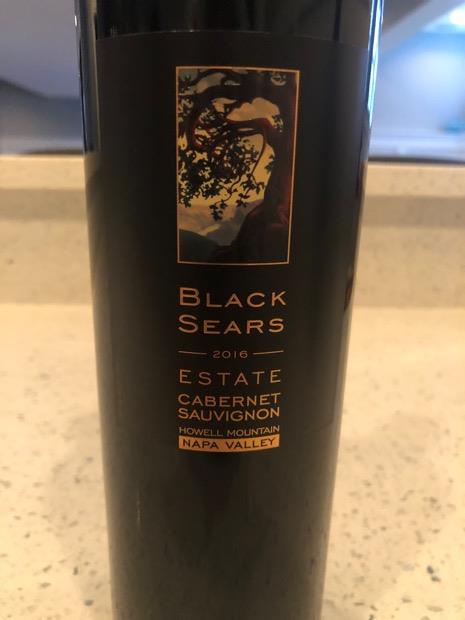 2016 Black Sears Cabernet Sauvignon Estate, USA, California, Napa ...