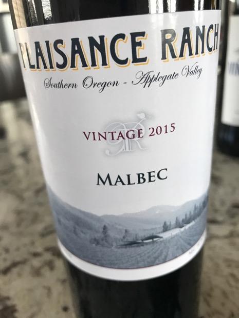 2018 Plaisance Ranch Malbec, USA, Oregon, Southern Oregon, Applegate ...