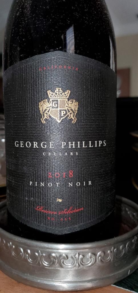 2018 George Phillips Cellars Pinot Noir Reserve Selection No. 025, USA ...
