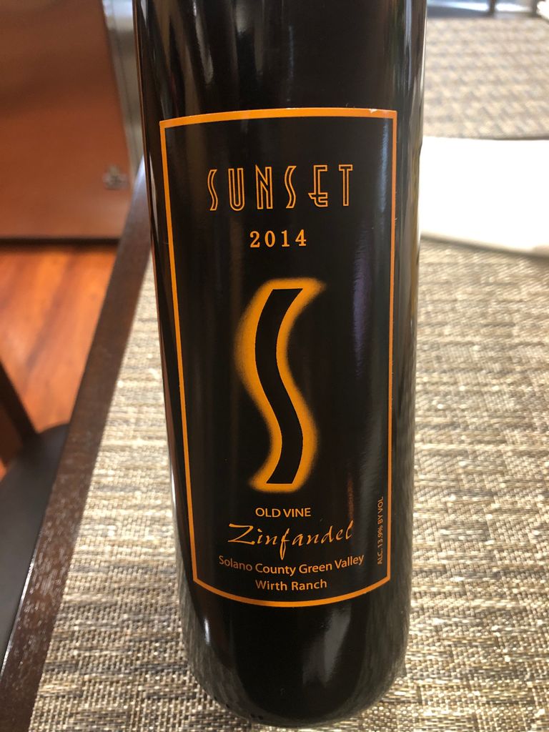 2015 Sunset Cellars Old Vine Zinfandel Wirth Ranch, USA, California, North Coast, Solano County ...