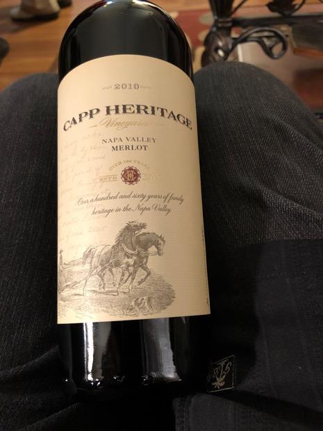 2013 Capp Heritage Merlot, USA, California, Napa Valley - CellarTracker