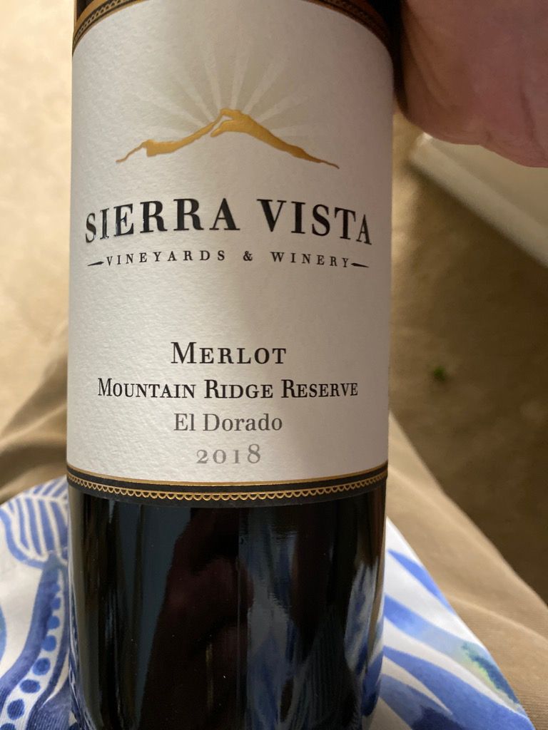 2019 Sierra Vista Merlot Mountain Ridge Reserve Estate, USA, California ...