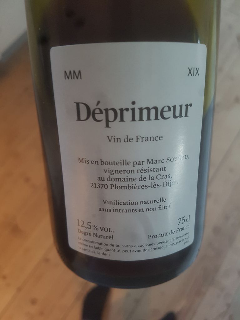 2022 Domaine de la Cras (Marc Soyard) Vin de France Déprimeur, France ...