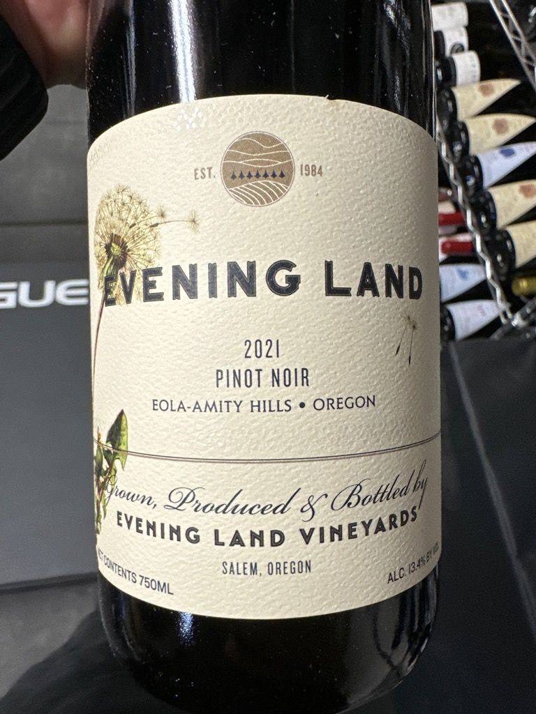 2021 Evening Land Vineyards Pinot Noir, USA, Oregon, Willamette Valley ...